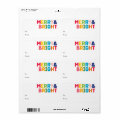 Colorful Merry and Bright Rectangular Gift Label | Zazzle