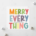Colorful Merry Everything Inclusive NON-PHOTO Holiday Card | Zazzle