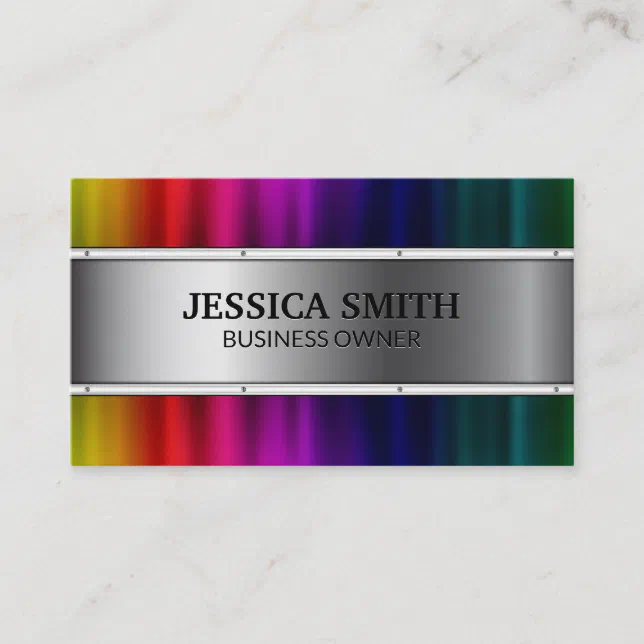 Colorful Metallic Background Business Card | Zazzle