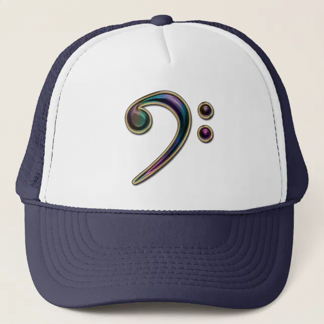 Colorful Metallic Bass Clef Music Hat | Zazzle