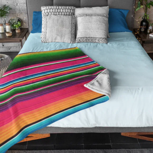 Colorful Mexican Blanket Rainbow Spanish Blanket | Zazzle
