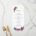 Colorful Mexican Fiesta Floral Wedding Menu | Zazzle