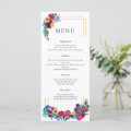 Colorful Mexican Fiesta Floral Wedding Menu | Zazzle