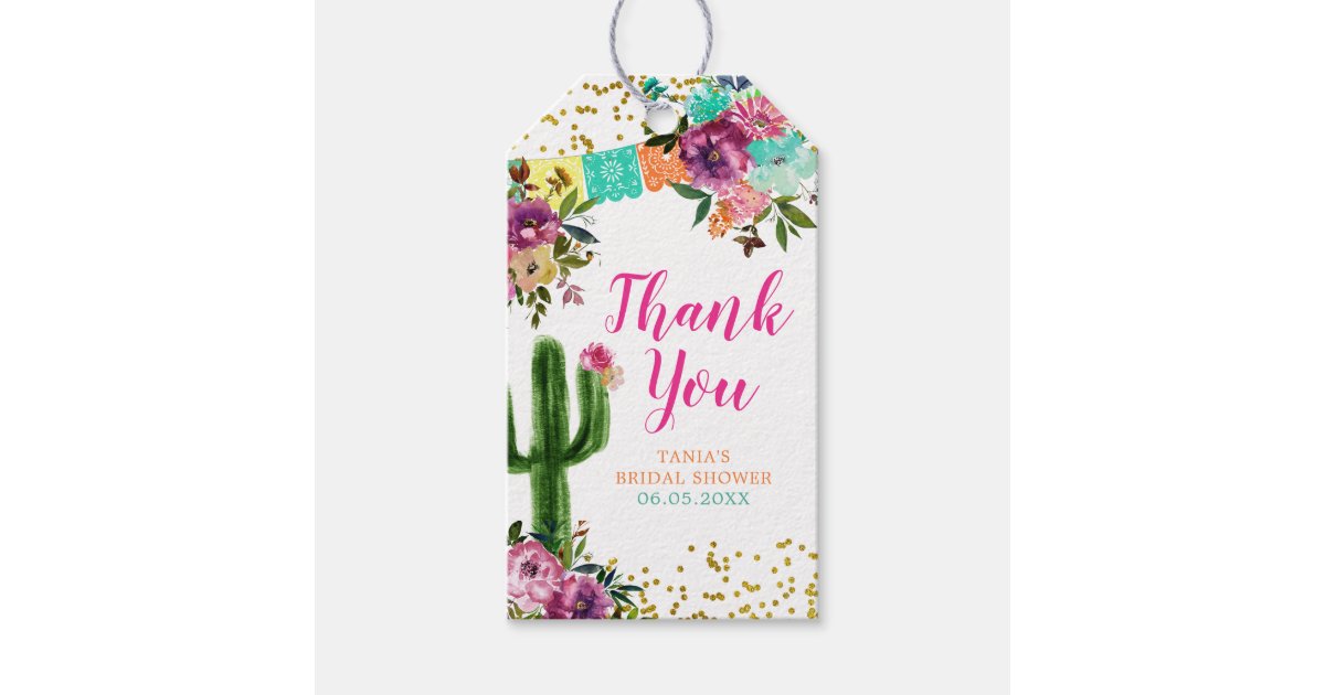 Colorful Mexican Taco bout Love Thank You Tag | Zazzle