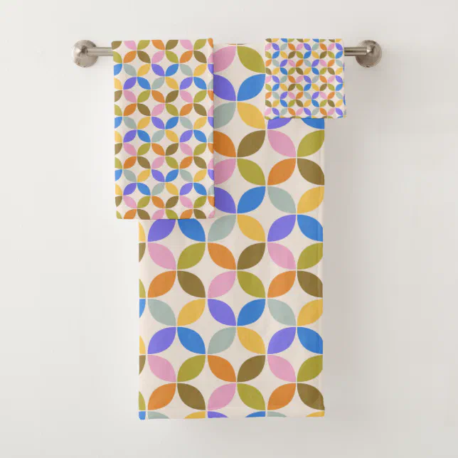 Colorful Mid Century Modern Geometric Pattern Bath Towel Set | Zazzle Colorful Mid Century Modern Geometric Pattern Bath Towel Set | Zazzle