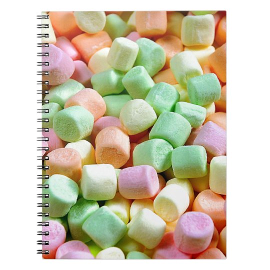 Colorful miniature marshmallows notebook | Zazzle.com