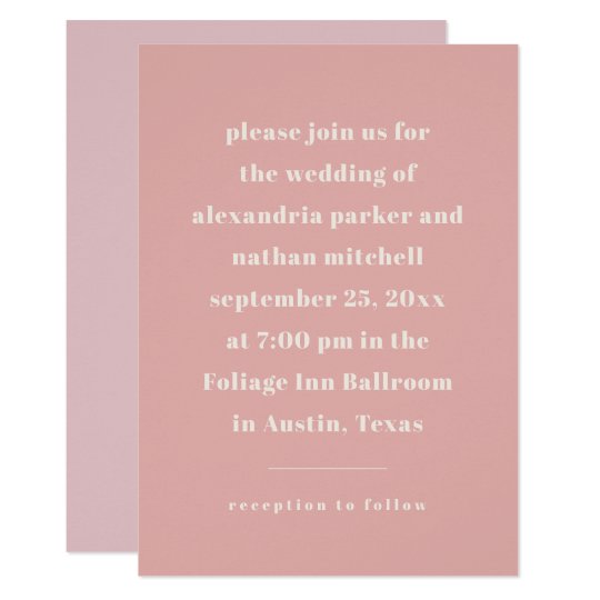 Colorful Minimalism | Modern Pink Invitation | Zazzle.com
