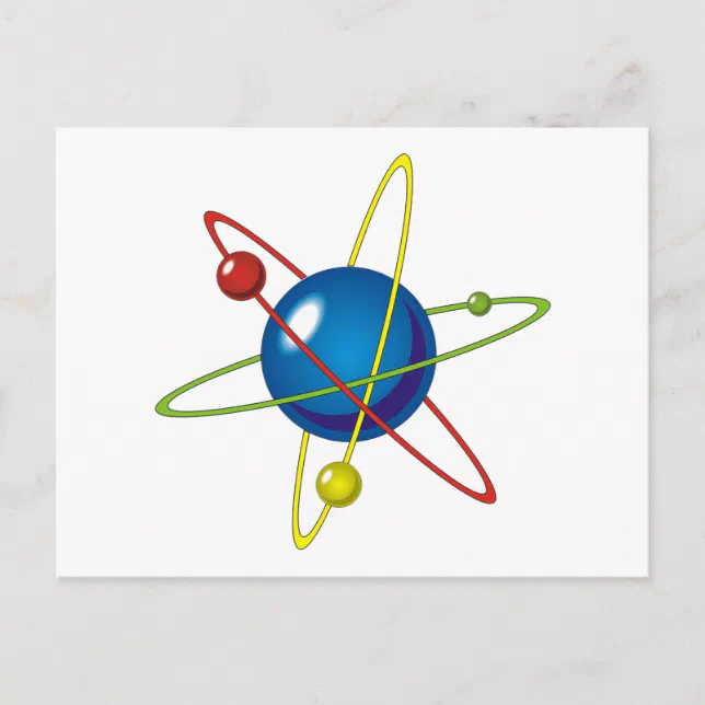 Colorful Model of the Atom Postcard | Zazzle