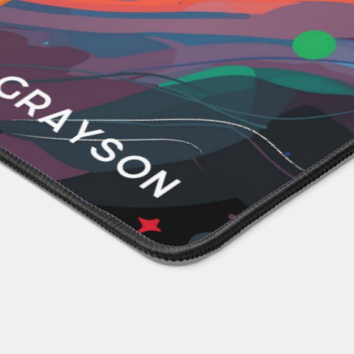 Colorful Modern Astronaut Space Personalized Name Desk Mat | Zazzle