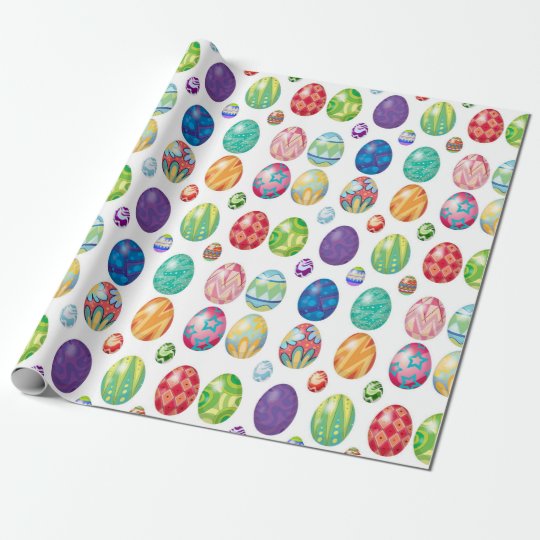 Colorful Modern Easter Eggs Pattern | Holidays Wrapping Paper | Zazzle.com