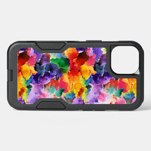 colorful modern floral abstract art otterbox iPhone case | Zazzle