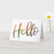 Colorful Modern Hand Lettering Hello Card | Zazzle