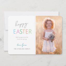 Colorful Modern Happy Easter Photo Card | Zazzle