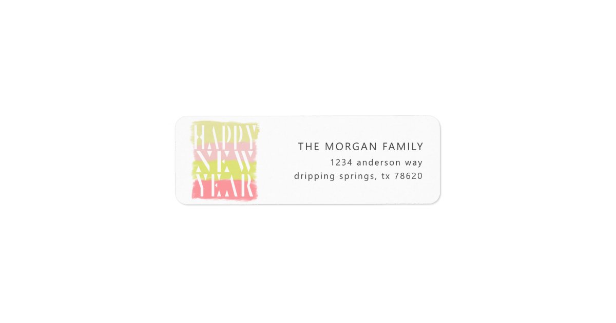 Colorful modern happy new year return address label | Zazzle