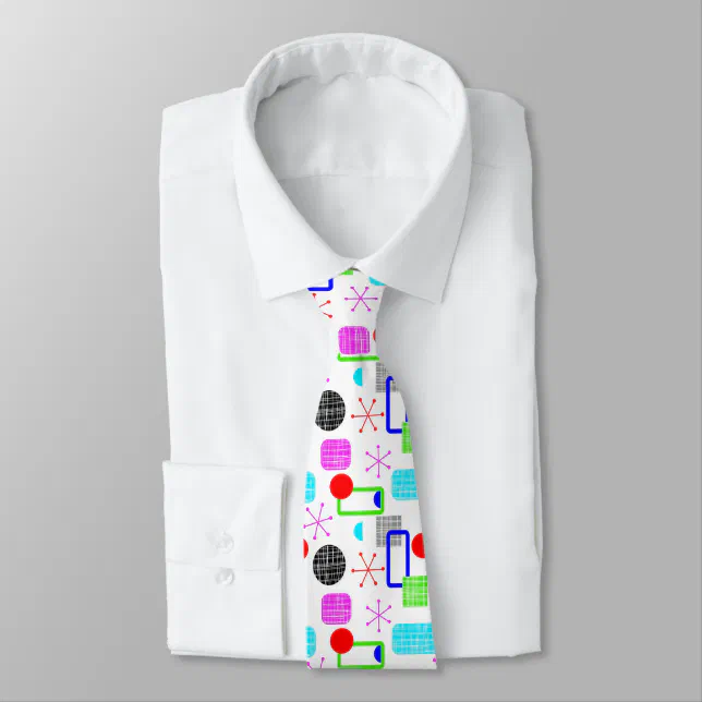 Colorful Modern Mid Century Pattern Neck Tie | Zazzle