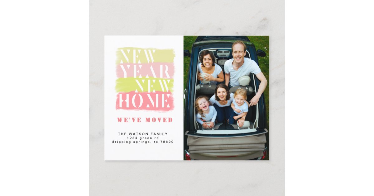 Colorful Modern Moving Announcement Postcard | Zazzle