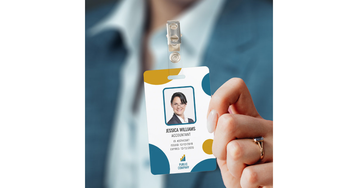 Colorful Modern Photo Employee Staff ID Badge | Zazzle
