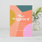 Colorful Modern Retro Wedding Photo Back Invitation | Zazzle