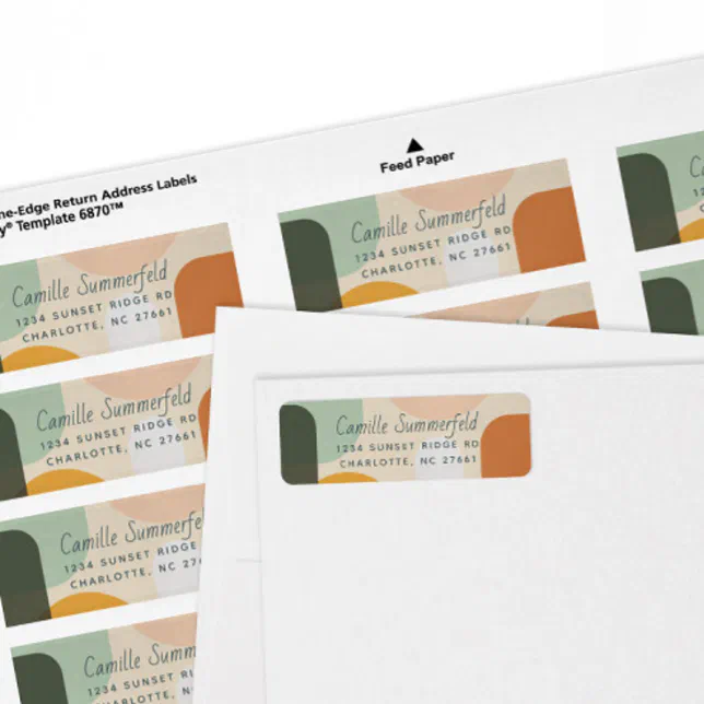 Colorful Modern Shapes Return Address Label | Zazzle