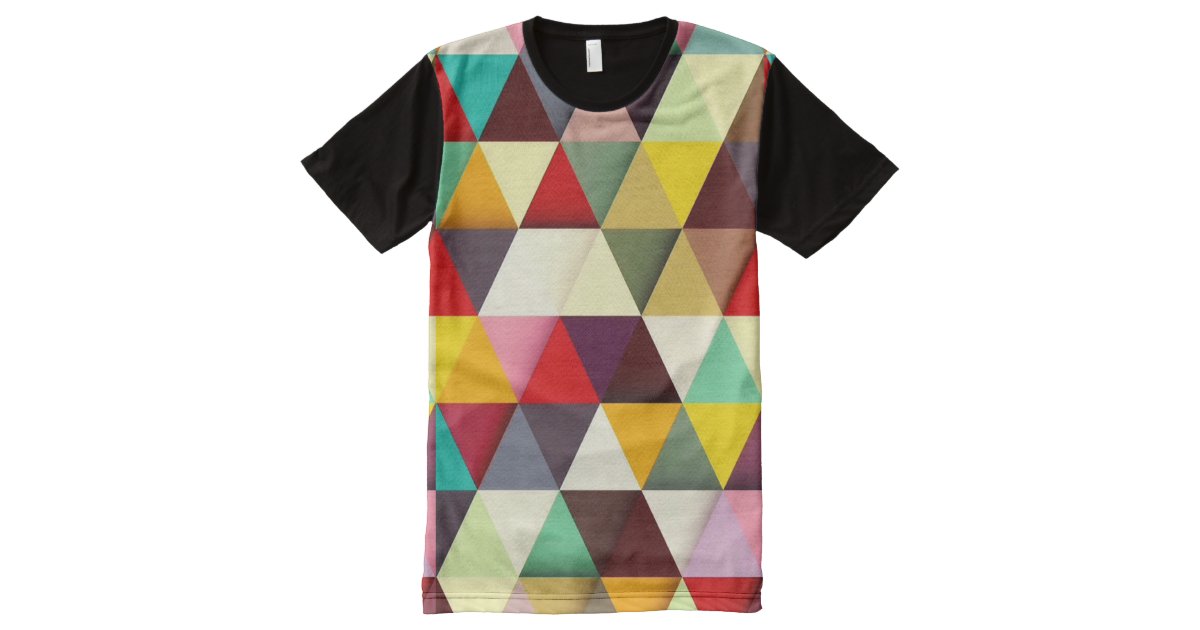 Colorful Modern Triangle Pattern All-Over-Print T-Shirt | Zazzle