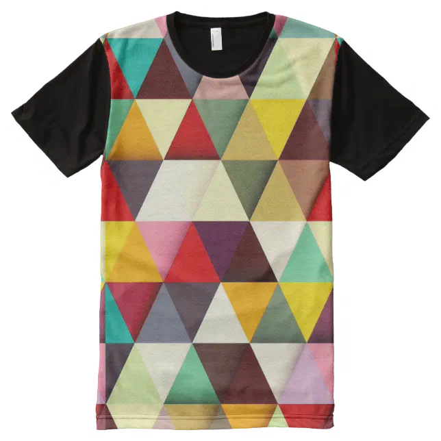 Colorful Modern Triangle Pattern All-Over-Print T-Shirt | Zazzle