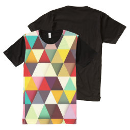 Colorful Modern Triangle Pattern All-Over-Print T-Shirt | Zazzle