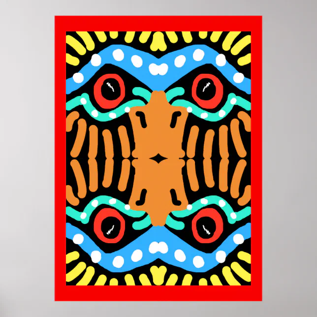 Colorful Modern Tribal Abstract War Eagle Totem Poster | Zazzle
