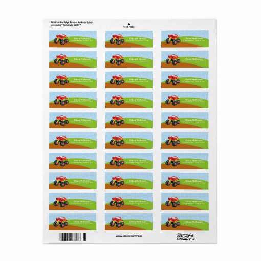 Colorful monster truck label | Zazzle