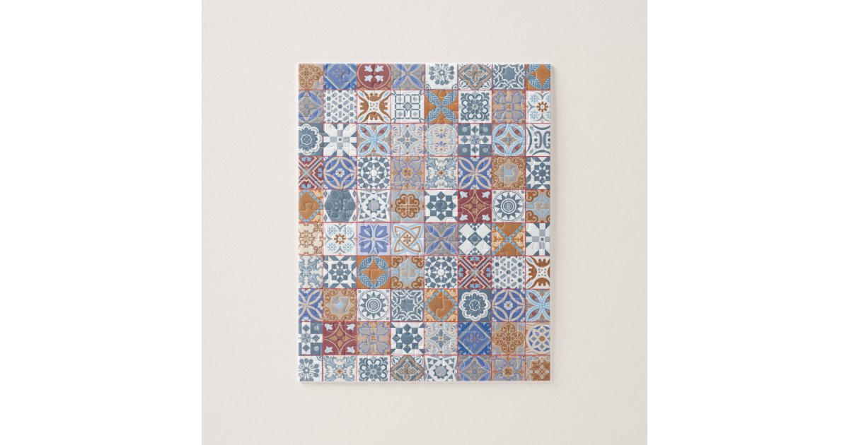 Colorful Moroccan tile Jigsaw Puzzle | Zazzle