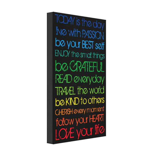 Colorful Motivation Canvas Print | Zazzle