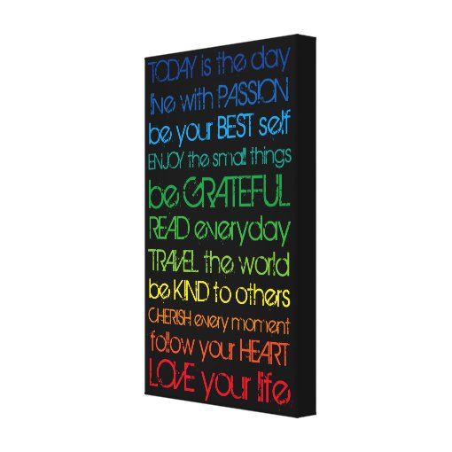 Colorful Motivation Canvas Print | Zazzle
