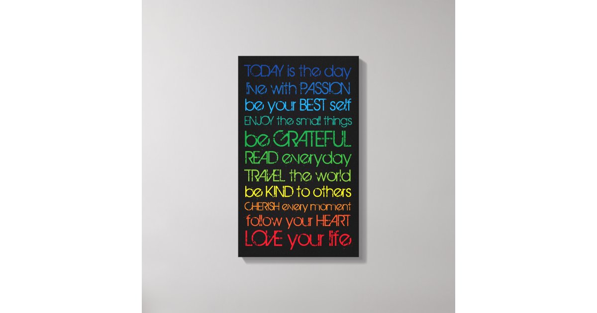 Colorful Motivation Canvas Print | Zazzle