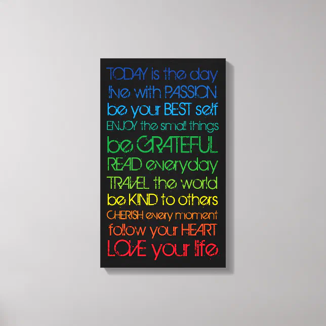 Colorful Motivation Canvas Print | Zazzle