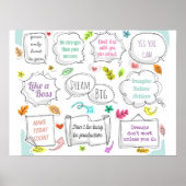 Colorful Motivational Quotes Speech Bubbles Goals Poster | Zazzle