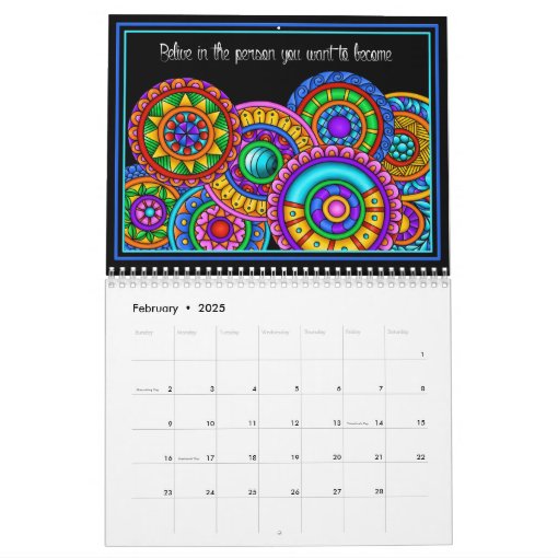 Colorful Motivations Positive Thought Calendar | Zazzle
