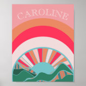 Colorful Mountain Landscape Sunset Girls Poster | Zazzle