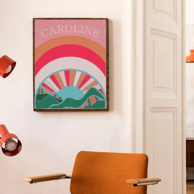 Colorful Mountain Landscape Sunset Girls Poster | Zazzle