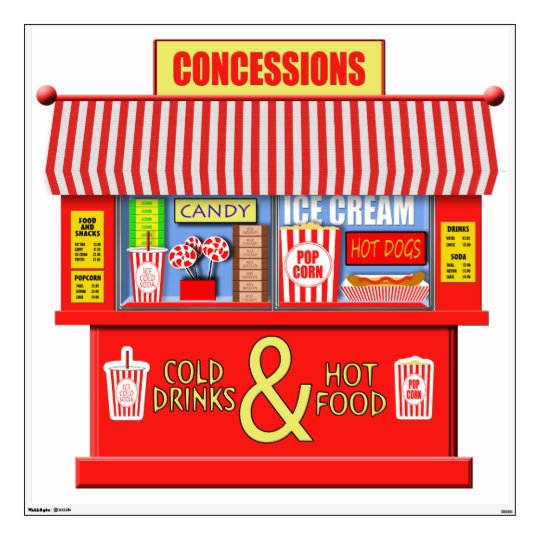 Colorful Movie Concessions Stand Wall Decal | Zazzle.com