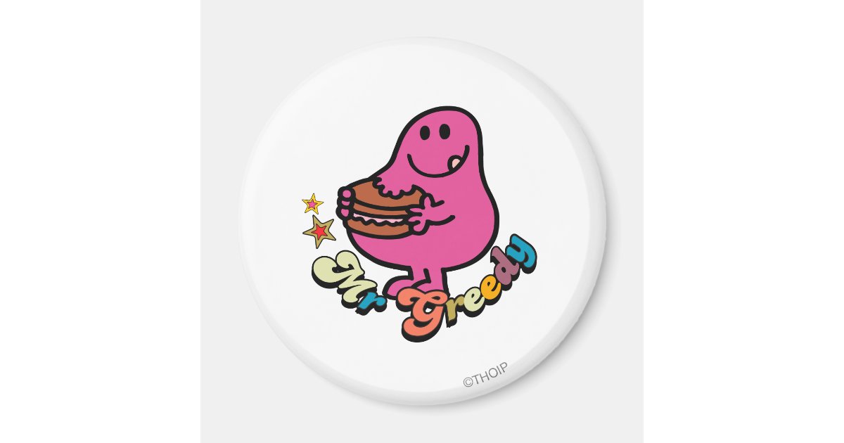 Colorful Mr. Greedy Eating Magnet | Zazzle