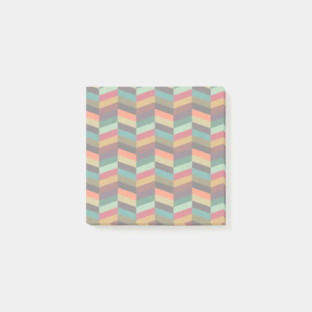 Colorful Multi-Colored Herringbone Pattern Post-it Notes | Zazzle