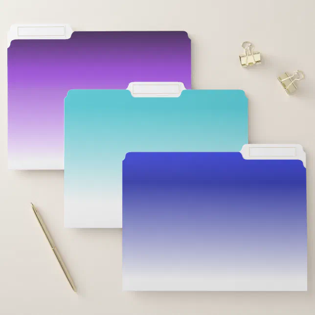 Colorful Multicolor Ombre Fading File Folder | Zazzle