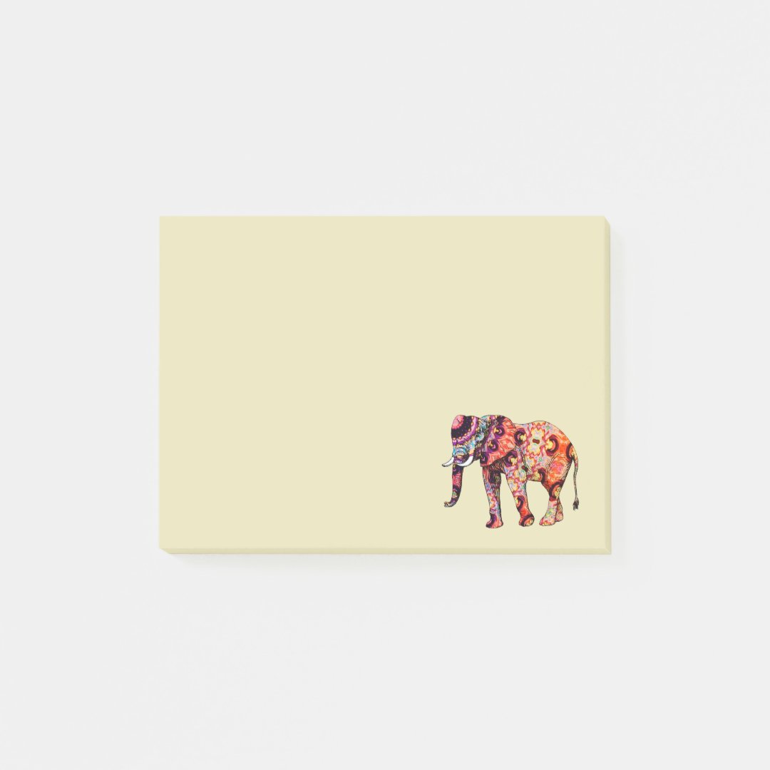 Colorful Multicolored Elephant Post-it Notes | Zazzle