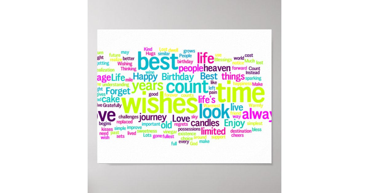 Colorful Multiple Language Word Cloud Poster | Zazzle