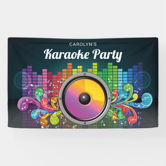 Colorful Music Karaoke Birthday Party Banner | Zazzle.com