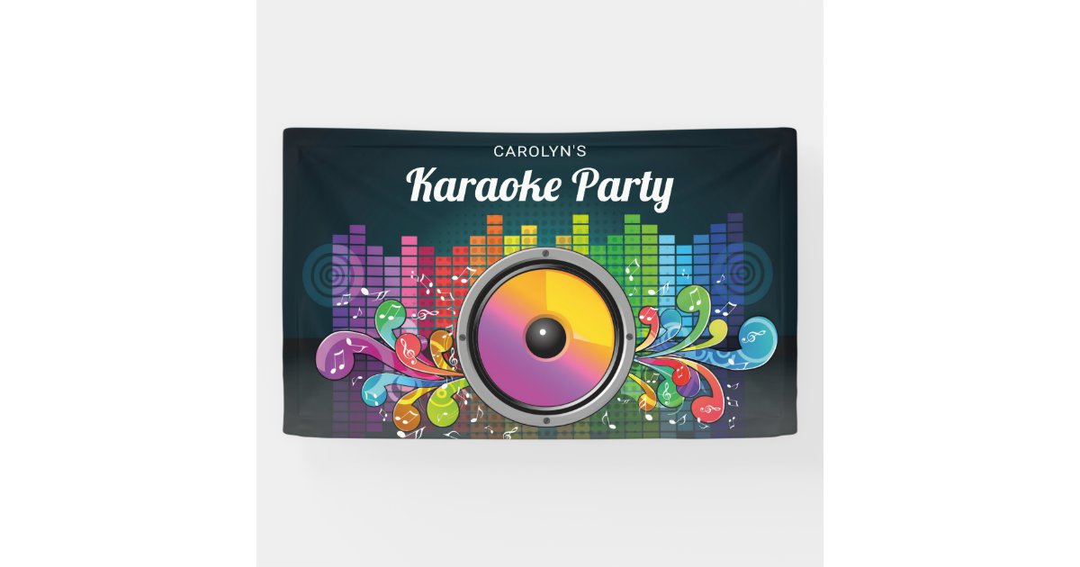 Colorful Music Karaoke Birthday Party Banner | Zazzle