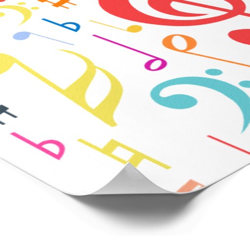 Colorful Music Notes Poster | Zazzle