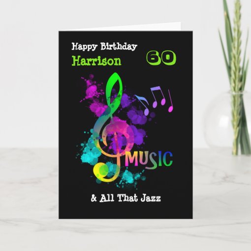 Colorful Music Themed Happy Birthday Personalized Card | Zazzle