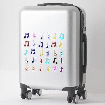 Colorful Musical Notes & Symbols Sticker | Zazzle