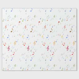 colorful musical notes wrapping paper | Zazzle