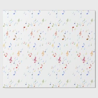 colorful musical notes wrapping paper | Zazzle